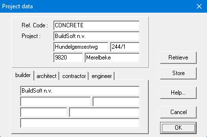 Project Data ConCrete ConCrete Plus BuildSoft Support