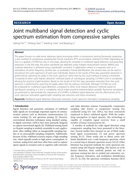 pdf joint multiband signal detection and cyclic spectrum estimation