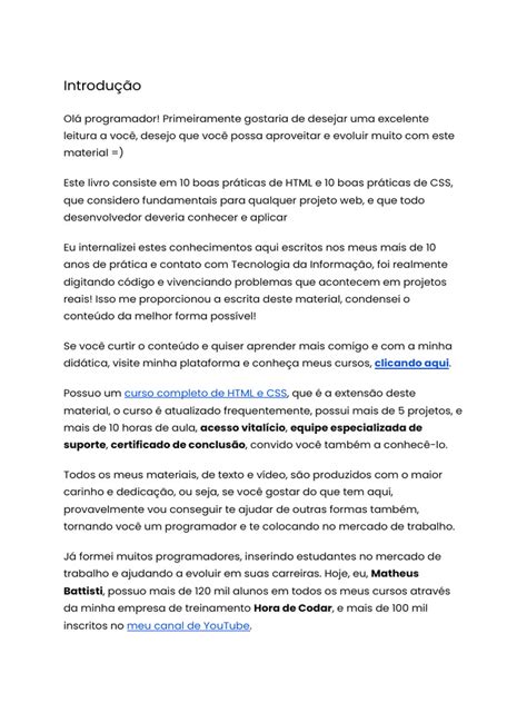 20 Boas Práticas De Html E Css Pdf