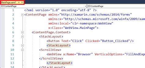 Button Worked WebView In Xamarin Forms Application