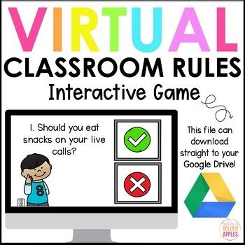 Virtual Classroom Rules Game Interactive Google Slides Back To School