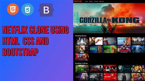 Netflix Clone Using Html Css And Bootstrap Trending Tv Shows Netflix Hub Home