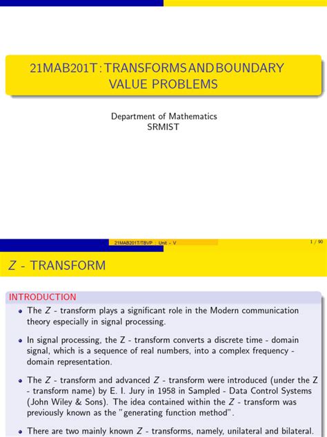 unit 5 ppt tbvp 1 pdf laplace transform algorithms