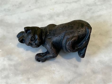Endearing Antique Victorian Cast Iron Pussy Cat Doorstop Etsy