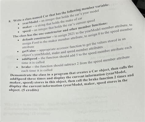 Solved 3 What Is The Difference Between A Constructor And