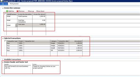 Manage Invoice Presentment During Invoice Processing Of Projects In Microsoft Dynamics Ax 2012
