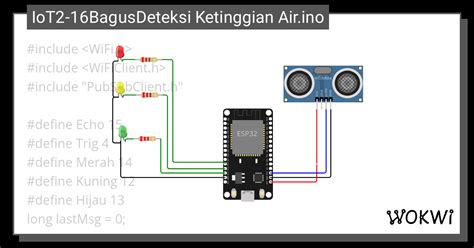 Percobaan Sensor Jarak Ino Wokwi ESP STM Arduino Simulator