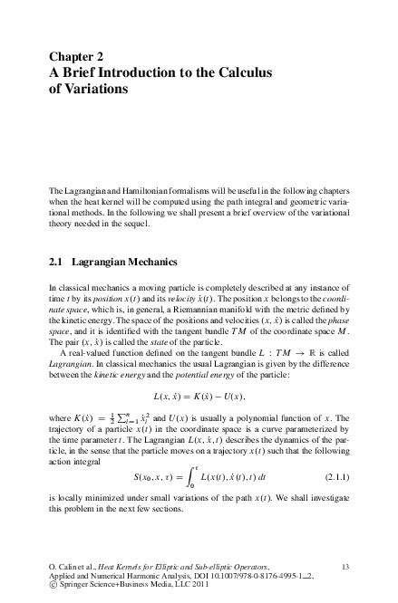 Pdf A Brief Introduction To The Calculus Of Variations