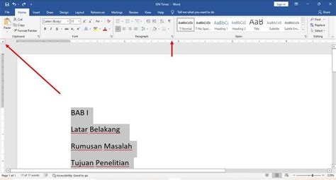 Daftar Isi Pakai Titik Titik Otomatis Di Ms Word Lurus Dan Rapi Tips