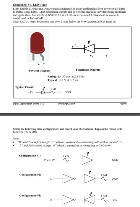 Solved Experiment 1 Led Usage Light Emitting Diodes Leds