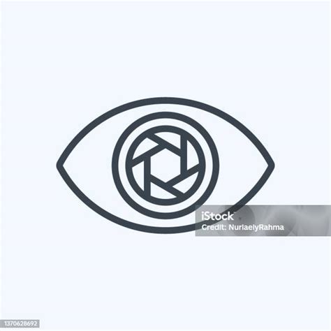 부드러운 파란색 배경에 고립 된 트렌디 한 라인 스타일의 아이 아이콘 홍채에 대한 스톡 벡터 아트 및 기타 이미지 홍채 건강관리와 의술 겉창 Istock