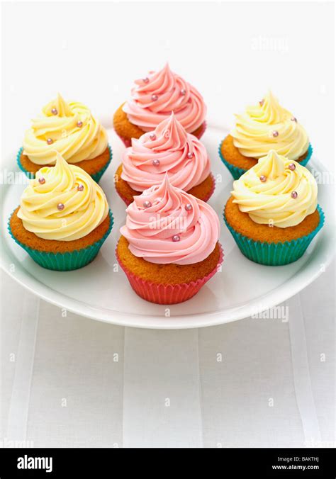 Plate With Cupcakes On Cut Out Stock Images And Pictures Alamy