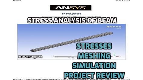 ANSYS Workbench Tutorial Simply Supported Beam PART YouTube