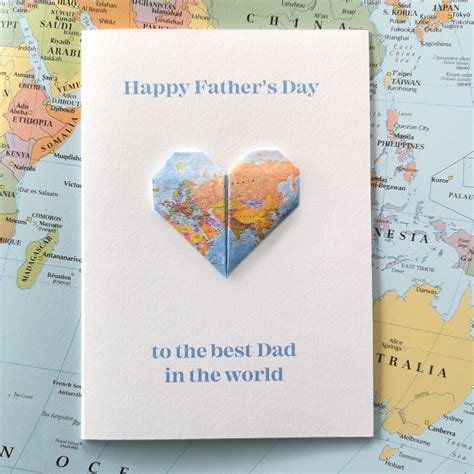 Fathers Day Origami Map Heart Card Hello Ruth
