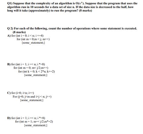 Solved 1 Suppose That The Complexity Of An Algorithm Is