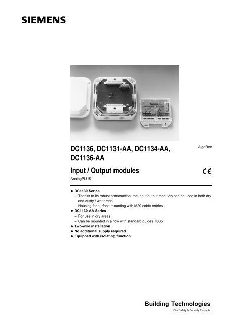 Input Output Modules Siemens Building Technologies
