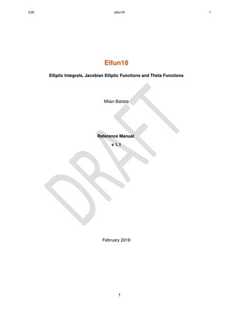 pdf elfun18 elliptic integrals jacobian elliptic functions and
