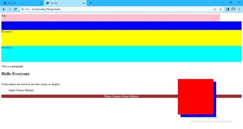 Tanniru Vijaya On Linkedin Html Css Frontend Internship Sdmsmk Home Contact About Address