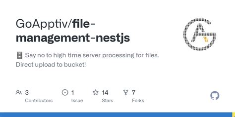 GitHub GoApptiv File Management Nestjs Say No To High Time Server Processing For Files