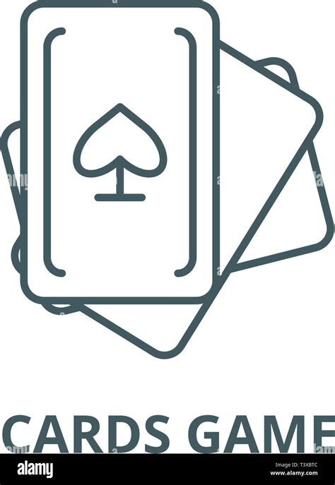 Cards Game Line Icon Vector Cards Game Outline Sign Concept Symbol