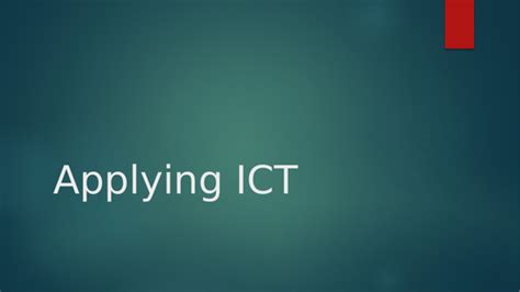 Application Of Ict Igcse Topic Teaching Resources