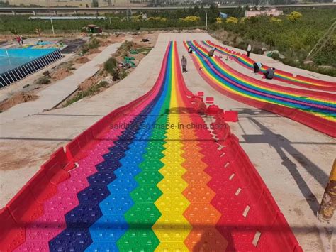 Colorful Slides Rainbow Slides Grass Skiing Outdoor Large Scenic Spot