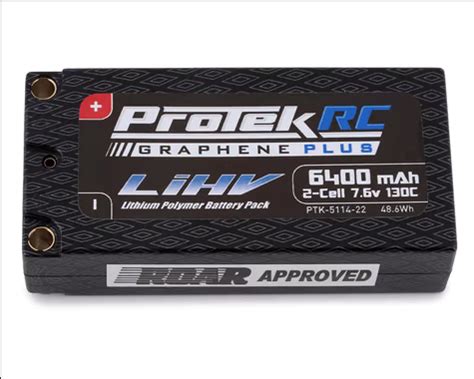 Misc R C Accessories ProTek RC 2S 130C Low IR Si Graphene HV Shorty LiPo Battery 7 6V 6400mAh