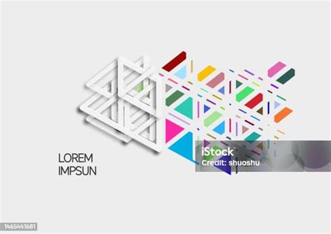 디자인을 위한 삼각형 기하학적 미니멀리즘 패턴 배경이 있는 추상 종이 절단 스트라이프 가리기에 대한 스톡 벡터 아트 및 기타 이미지 가리기 공란 그림자 Istock