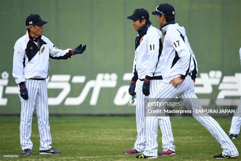 Hiroshi Gondo And Tomoyuki Sugano Of Japan Talk During Samurai News