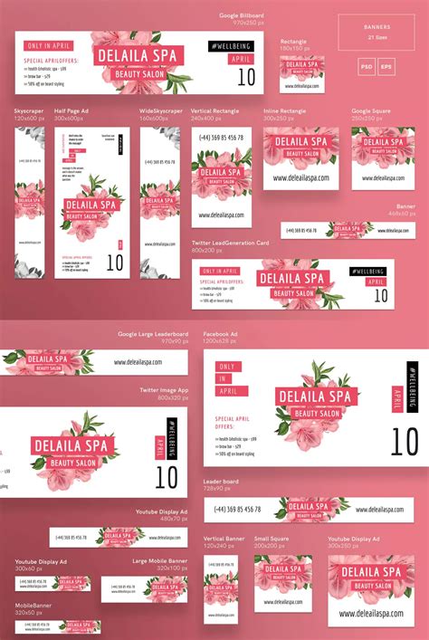 Beauty Salon Banner Pack Template Eps Psd