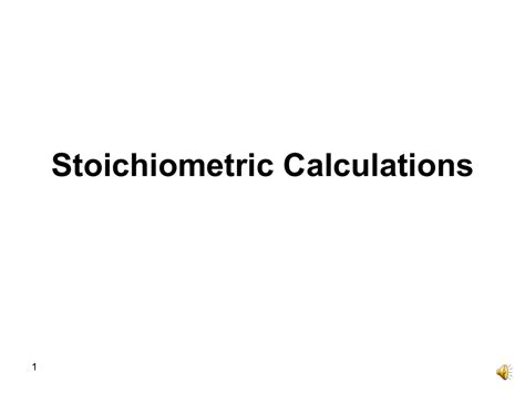 Stoichiometric Calculations