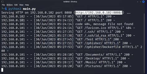 access root home directory of a target machine using python server