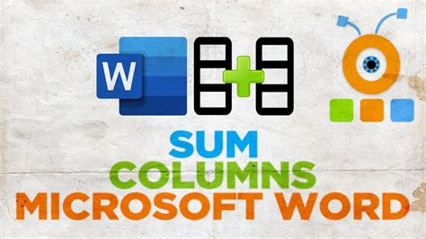 How To Sum Columns In MS Word YouTube