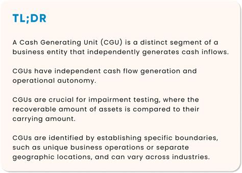 cash generating unit cgu explained for financial reporting