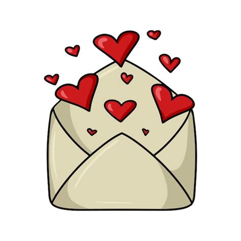Sobre Abierto Romántico Con Corazones Una Carta Para Una Declaración De