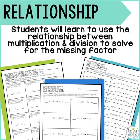 Unknown Factor Worksheets Solve For The Variable Missing Factor