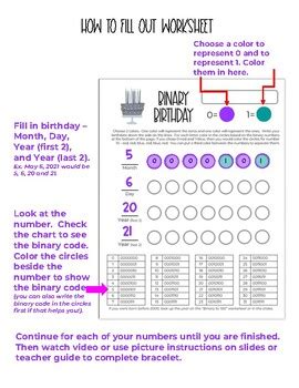 Binary Code Bracelet Activity For Coding Club And First Day Of Babe