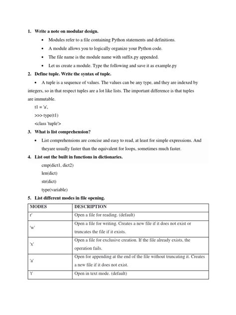 Write A Note On Modular Design Modes Description Pdf Python