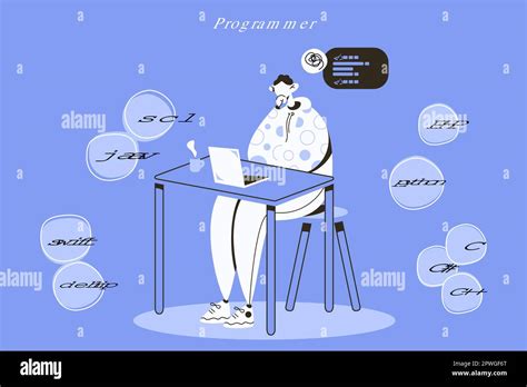 Programmer Concentrated On Working On The Projectdevelopment Of