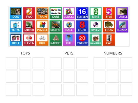 classify words into groups group sort