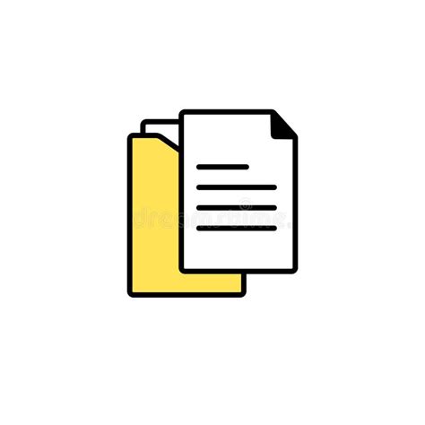 yellow folder icon with paper document illustrates digital file