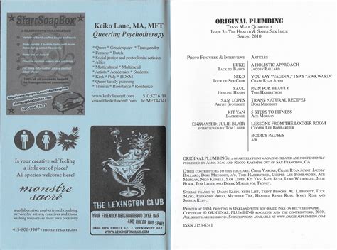 Original Plumbing No 3 The Health And Safer Sex Issue Original Plumbing Free Download