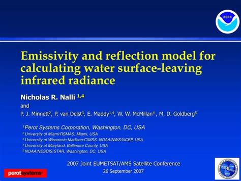 Ppt Emissivity And Reflection Model For Calculating Water Surface Leaving Infrared Radiance
