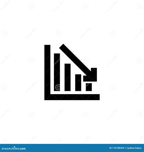 Declining Graph Icon Business Decline Chart Filled Flat Sign For