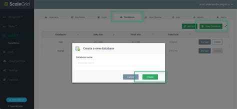 create a mysql database