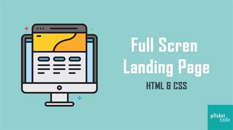how to make a full screen landing page html and css youtube