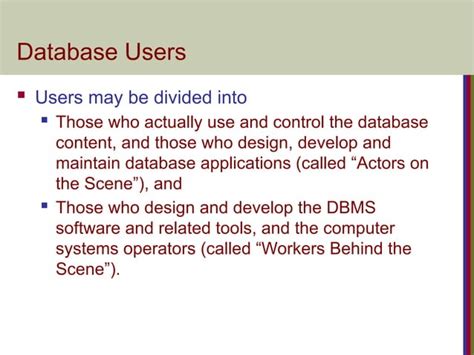 Dbms Introduction Database Users And Databases Ppt