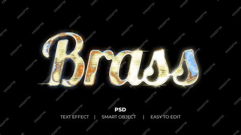 Premium Psd Brass 3d Text Effect Template