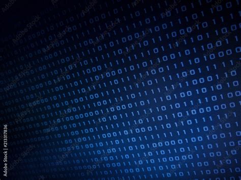 Binary Text Coding Background Moving Vertically On Dark Blue Green Color Background With