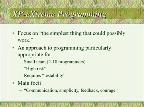 ppt xp extreme programming powerpoint presentation free download